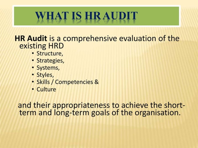 Human Resource Audit Introduction and brief | PPT