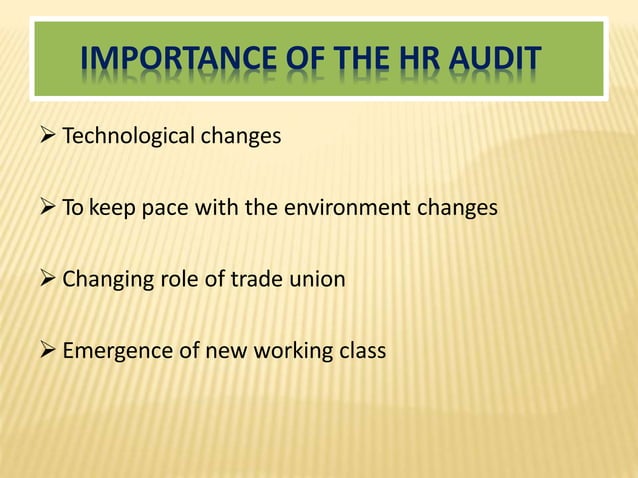 Human Resource Audit Introduction and brief | PPT