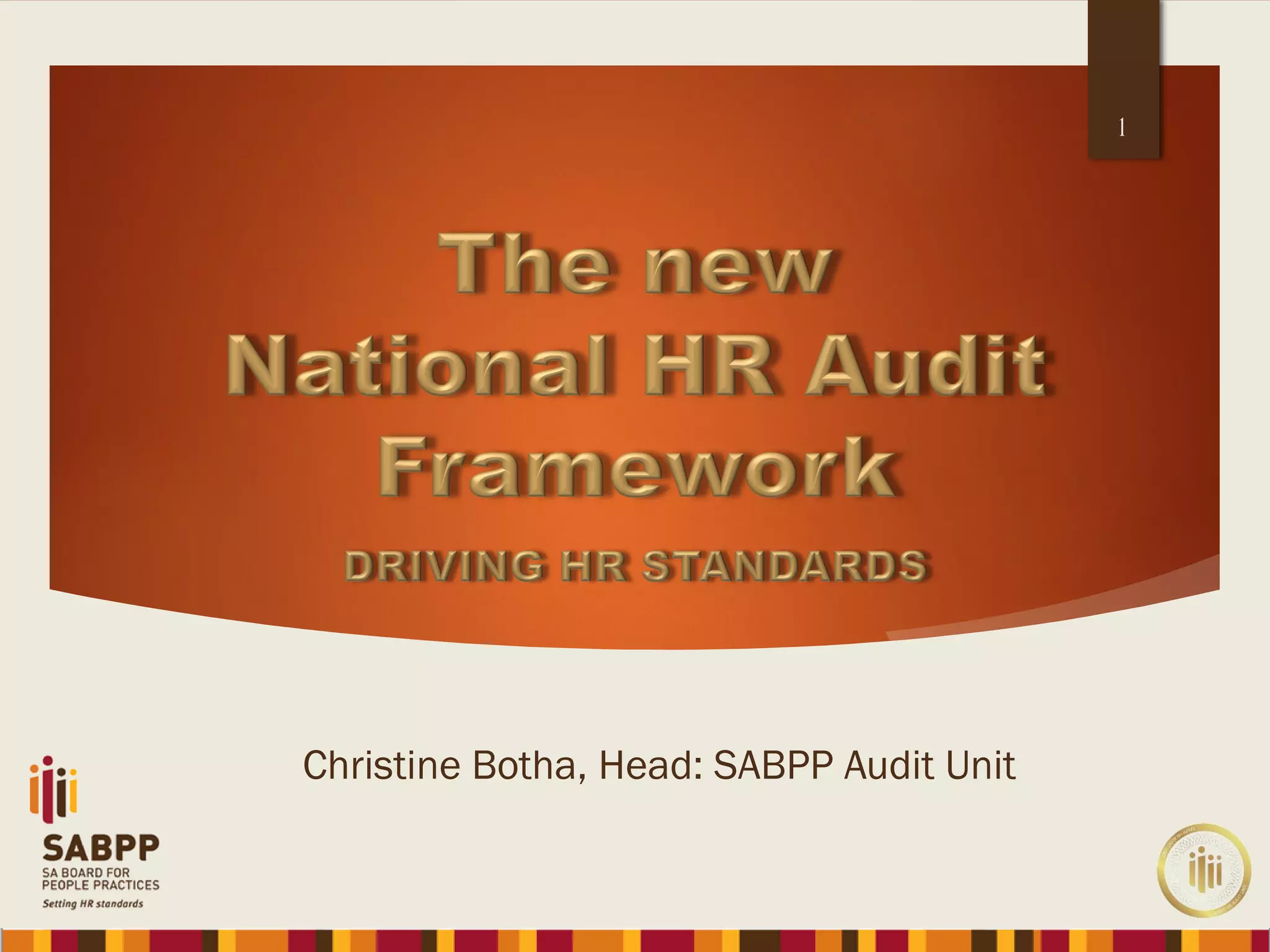 Christine Botha, Head of #SABPP Audit Unit shares world’s 1st National ...