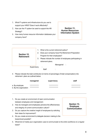 Hr audit questionnaire | DOC