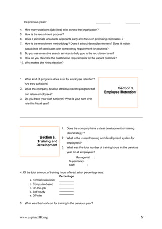 Hr Audit Questionnaire | DOC