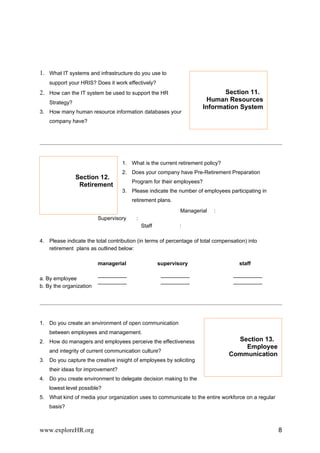 Hr Audit Questionnaire | DOC