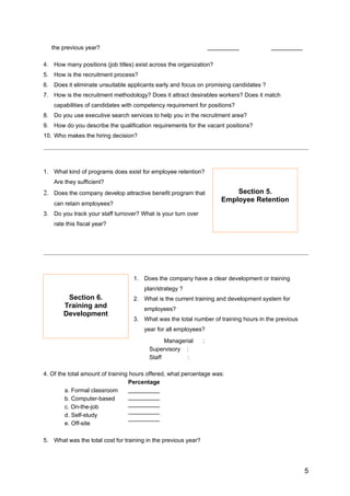Hr audit questionnaire copy | DOC