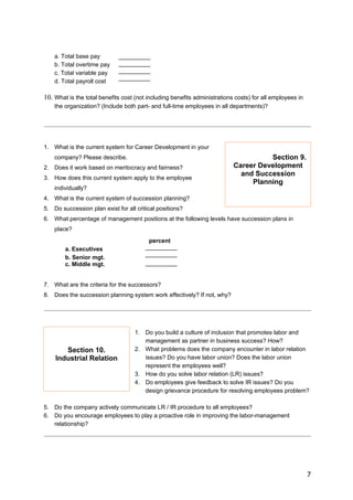 Hr audit questionnaire copy | DOC