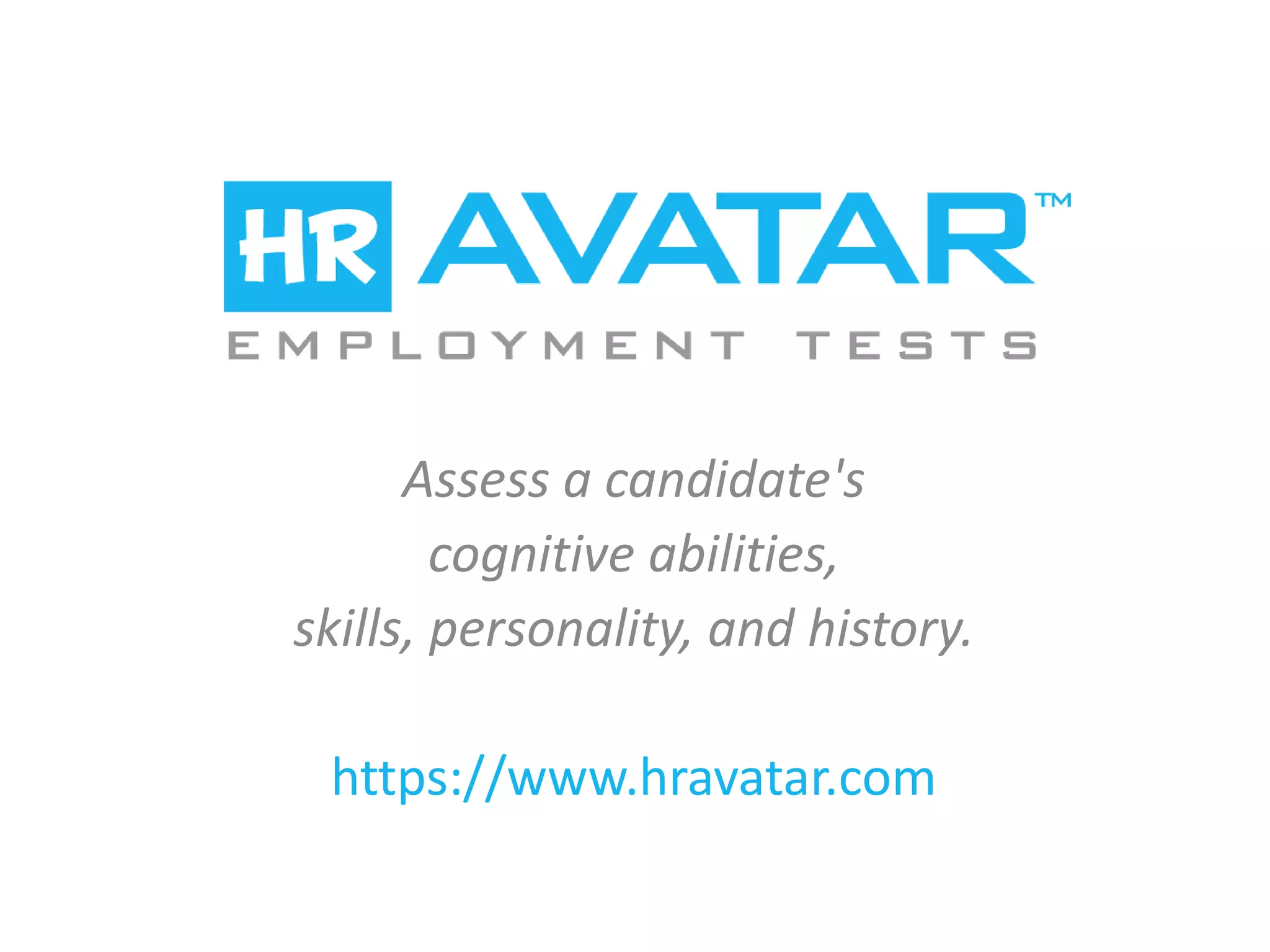 HR Avatar employment-assessments: an overview | PPT
