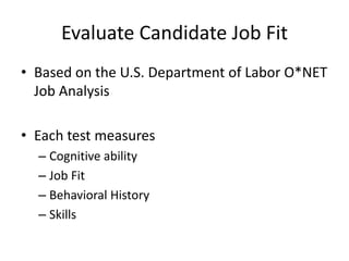 HR Avatar employment-assessments: an overview | PPTX