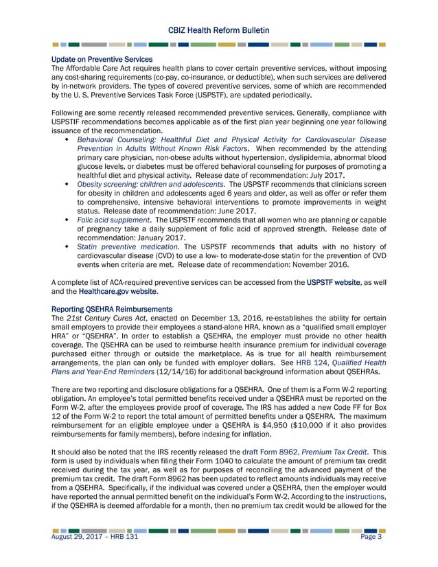 Health Reform Bulletin 131 | The ACA Remains The Law of The Land | PDF