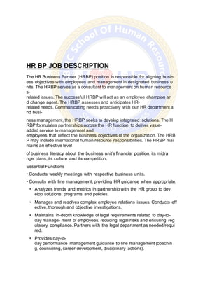 What is an HR business partner? | PDF