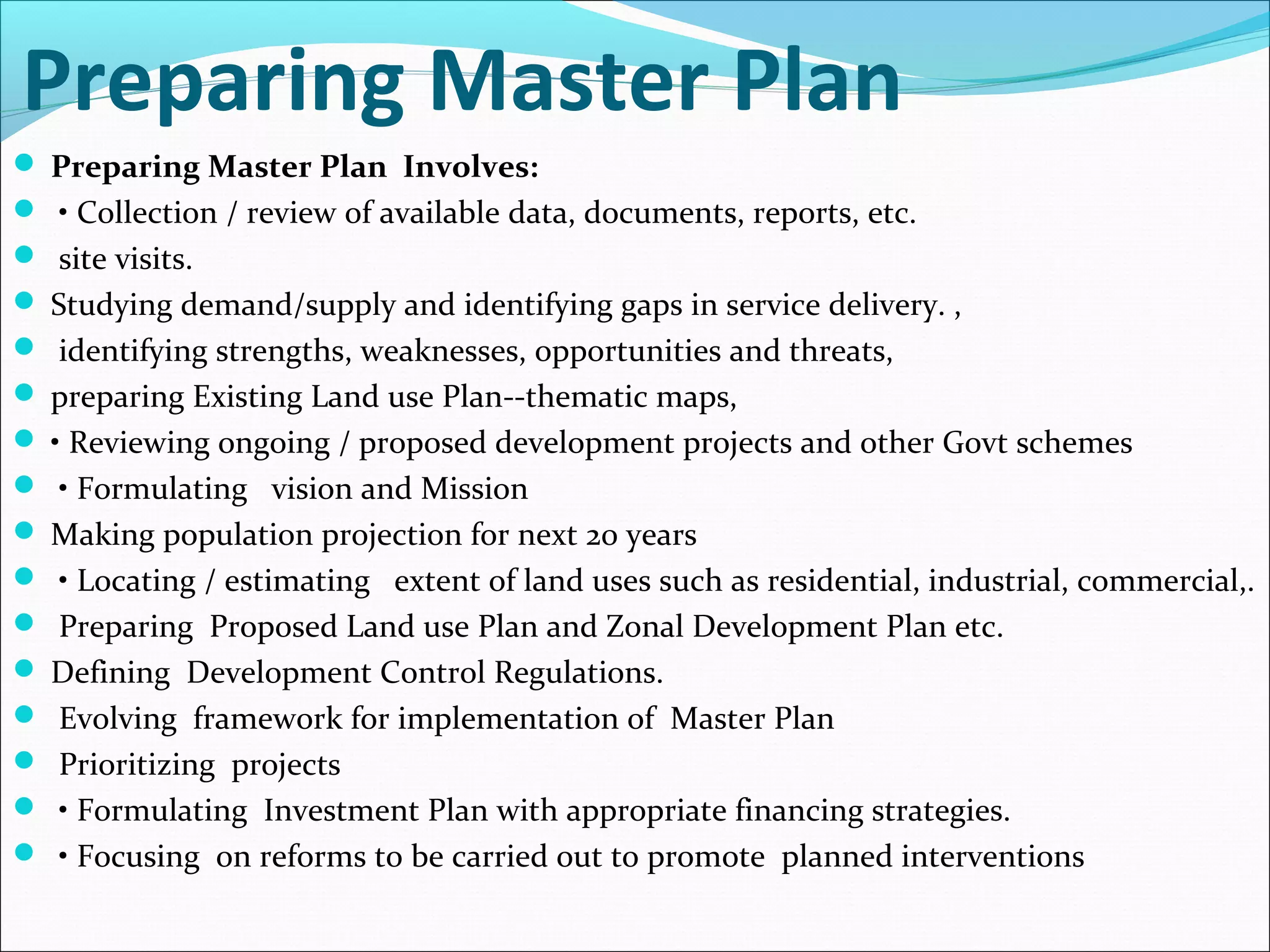 Role and Importance of master plan | PPT