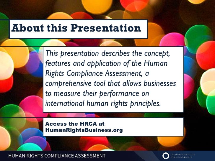 Human Rights Compliance Assessment Presentation