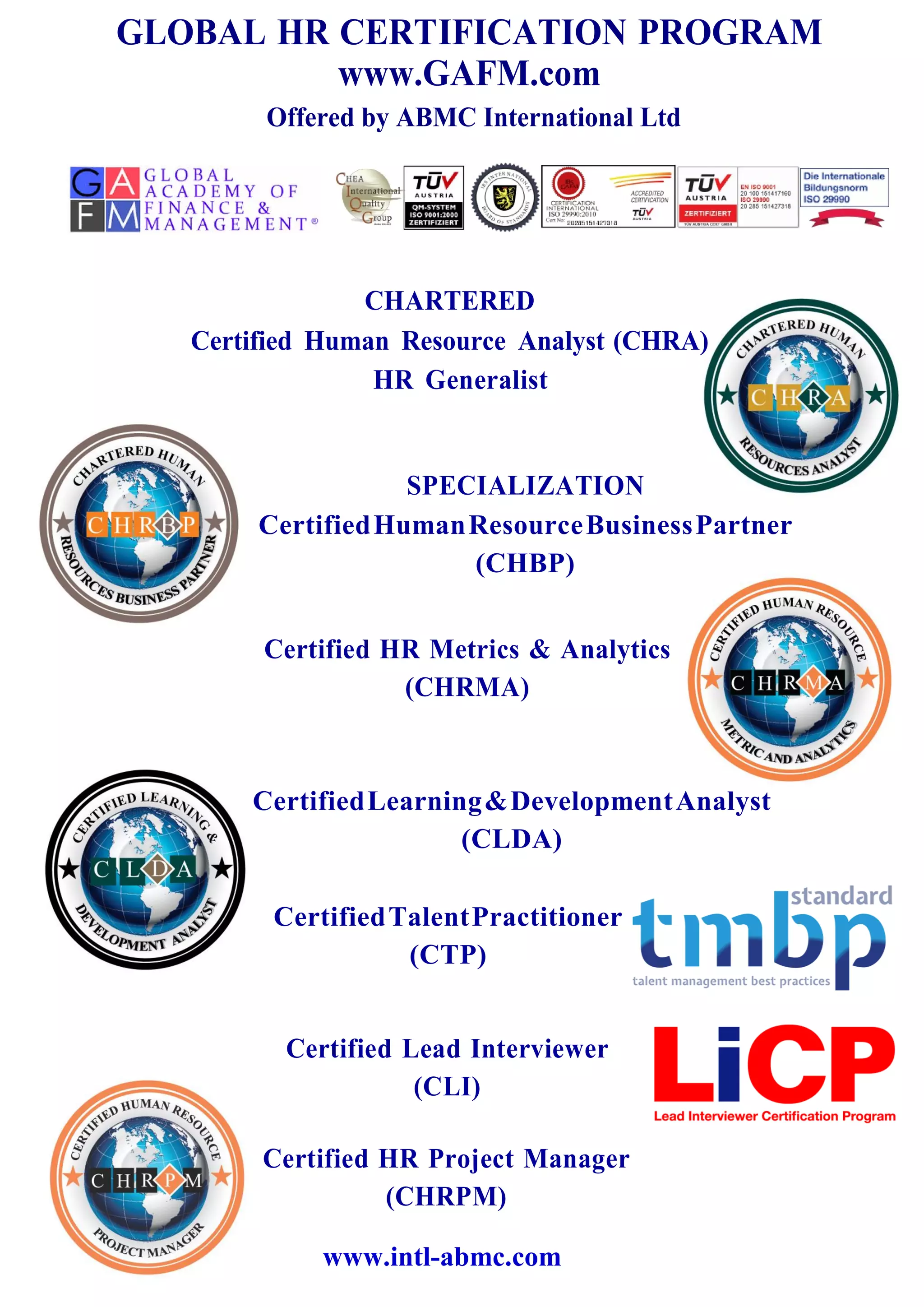 Human Resources Management Certification Course and Training | PDF ...