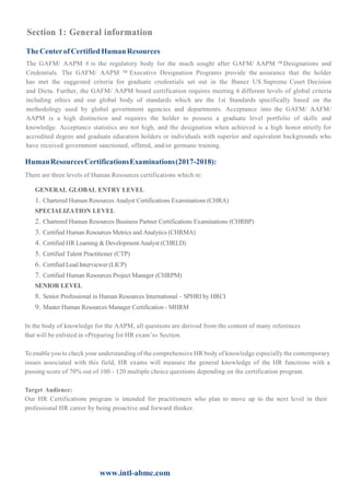 Human Resources Management Certification Course and Training | PDF ...