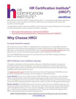 Human Resources Management Certification Course and Training | PDF ...