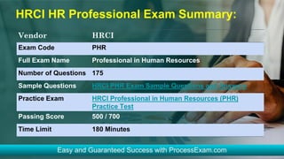 HRCI Professional in Human Resources (PHR) Certification | Sample ...
