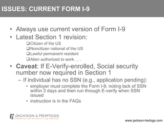 I-9 & E Verify Presentation | PPT