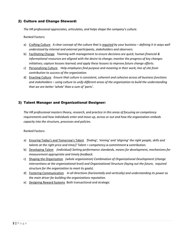 HR Competencies Summary | PDF