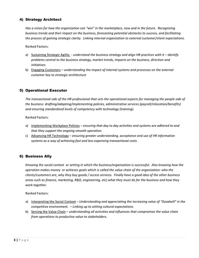 HR Competencies Summary | PDF