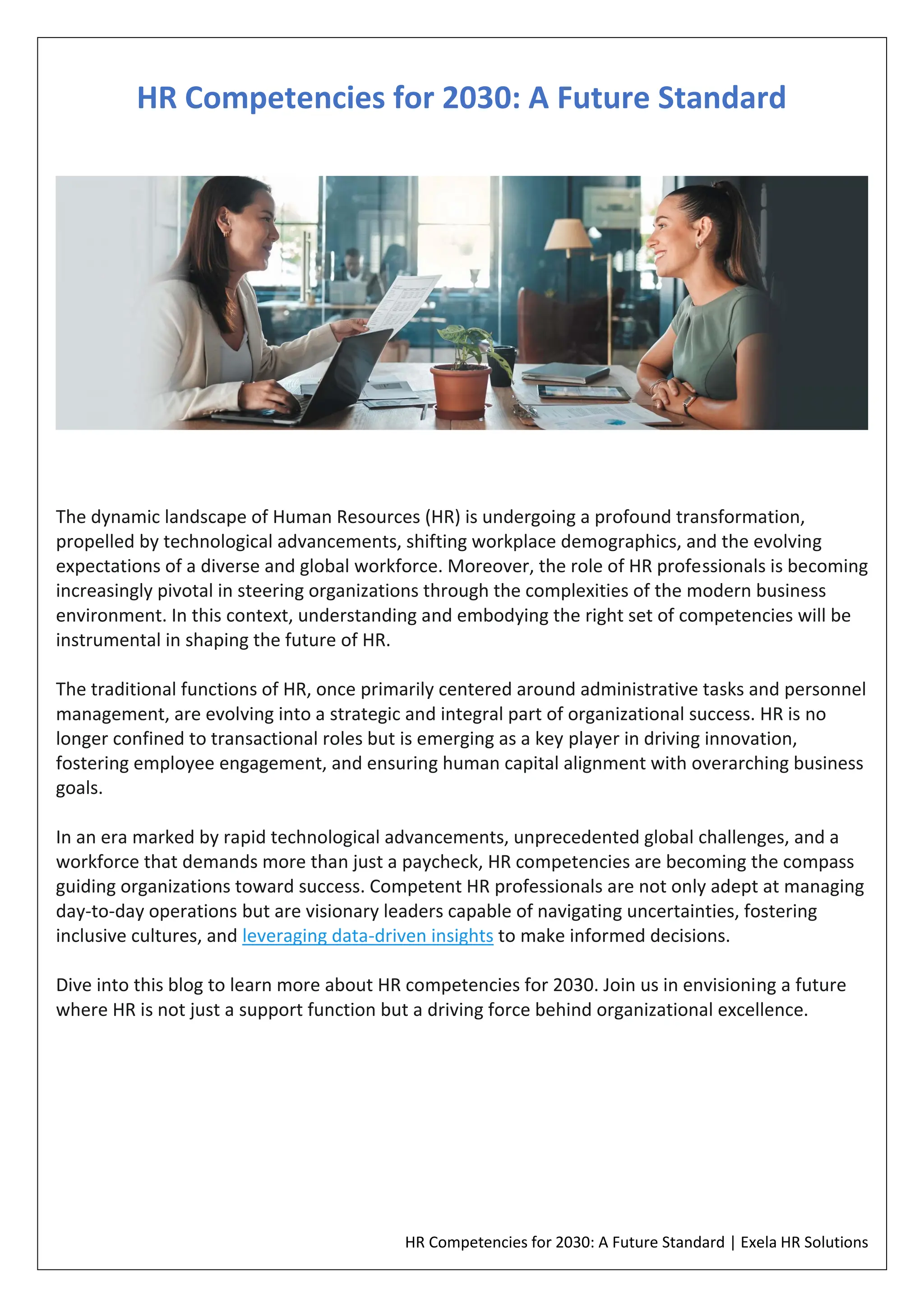 HR Competencies for 2030: A Future Standard | PDF | Human Resources | Business