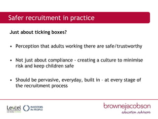 HR for Education 2017 - Keynote 2 - Safer recruitment | PPTX