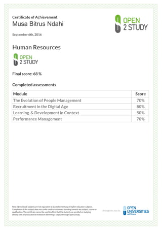 Hr course certificate | PDF