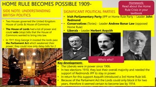 HR crisis ppt.pptx home rule crisis 1912 | PPTX