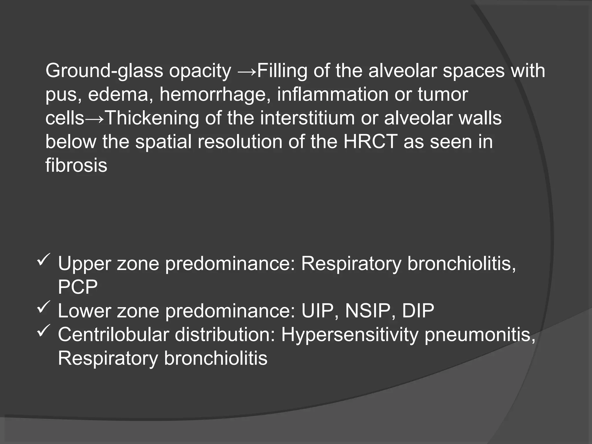 Hrct chest technique and interpretation | PPT