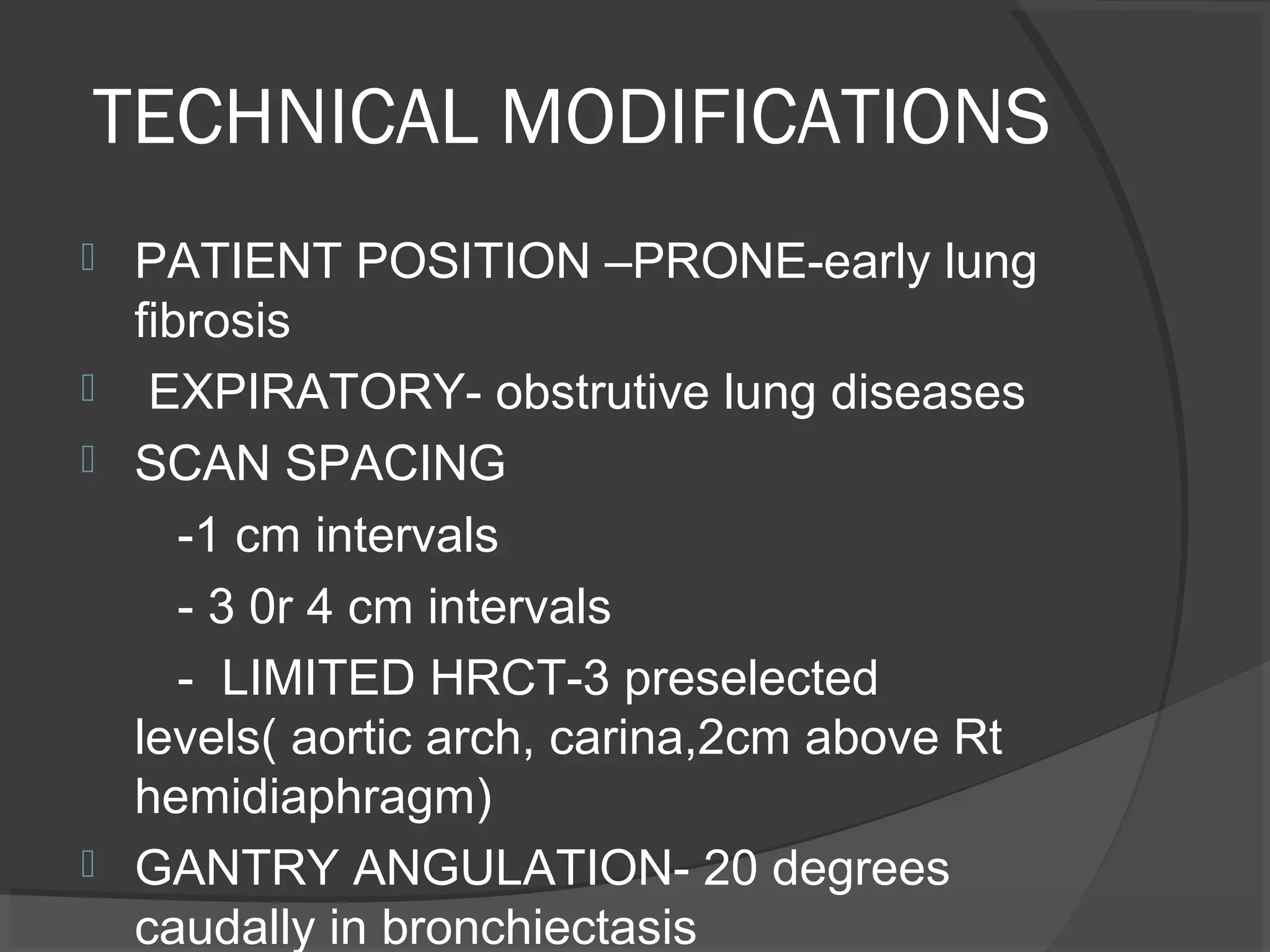 Hrct chest technique and interpretation | PPT
