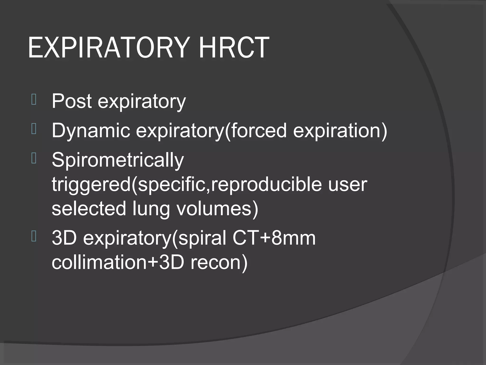 Hrct chest technique and interpretation | PPT
