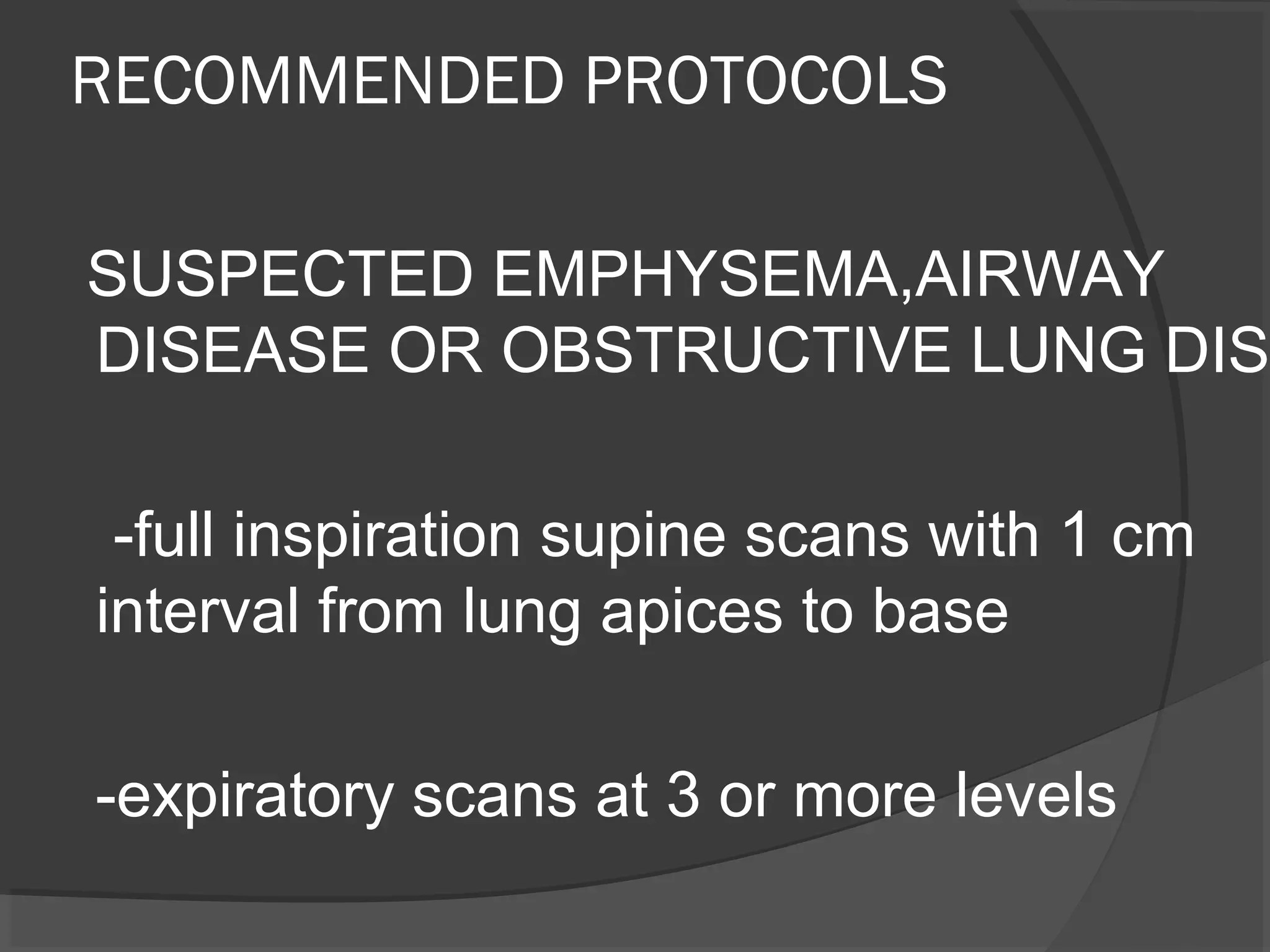 Hrct chest technique and interpretation | PPT