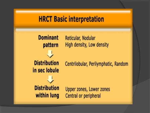 Hrct chest technique and interpretation | PPT