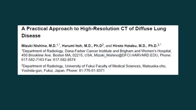 Radiological Approach To Diffuse Lung Diseases | PPTX