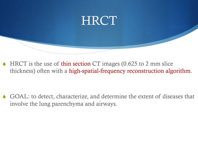 HRCT TECHNIQUE AND INTERPRETATION | PDF