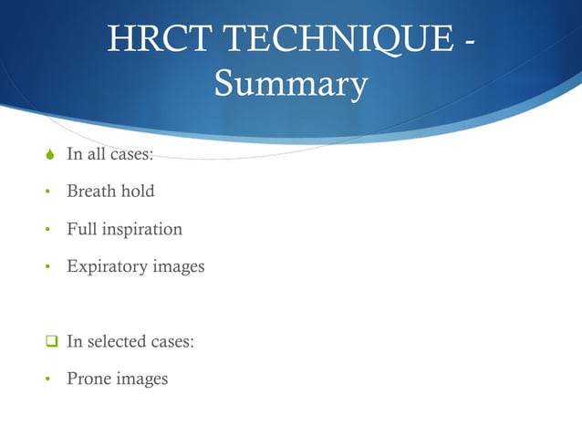 HRCT TECHNIQUE AND INTERPRETATION | PDF