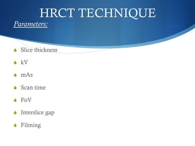 HRCT TECHNIQUE AND INTERPRETATION | PDF