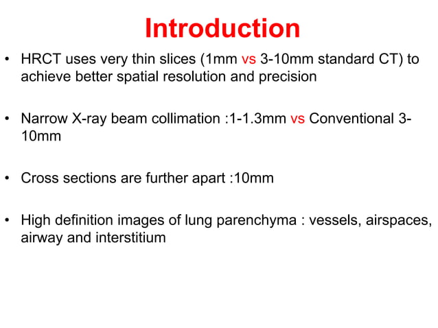 HRCT LUNG-BASIC INTERPRETATION | PPT | Lung and Respiratory Health | Diseases and Conditions
