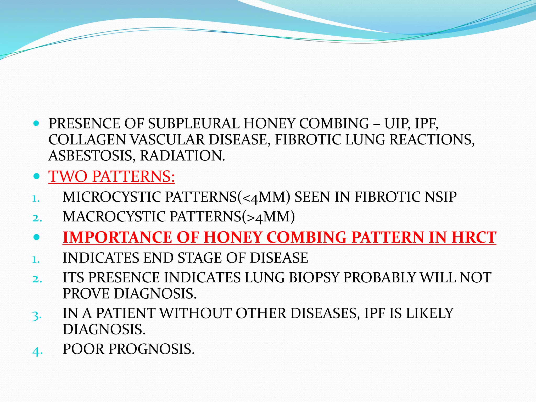 Hrct of idiopathic interstitial pneumonias | PPTX