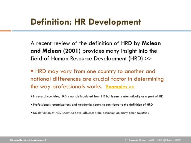 Human Resource Development (HRD) | PDF