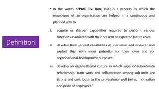 Human resource development, need and methods | PPTX