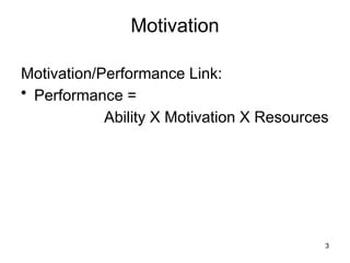 Motivation Vs performance and it's types | PPSX