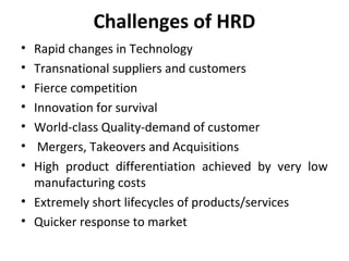 HRD-Concept & Goals, Challenges, Climate, Practices in India, Learning ...