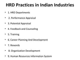 HRD-Concept & Goals, Challenges, Climate, Practices in India, Learning ...