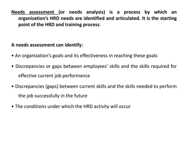 HRD System Design, Assessing HRD Needs, Designing and Implementing HRD ...