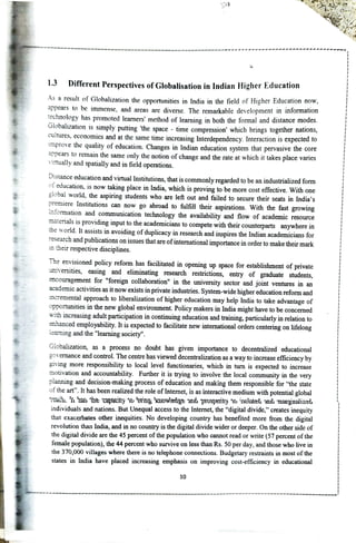 Experiments and Prospects of Globalisation Towards Higher Education in ...