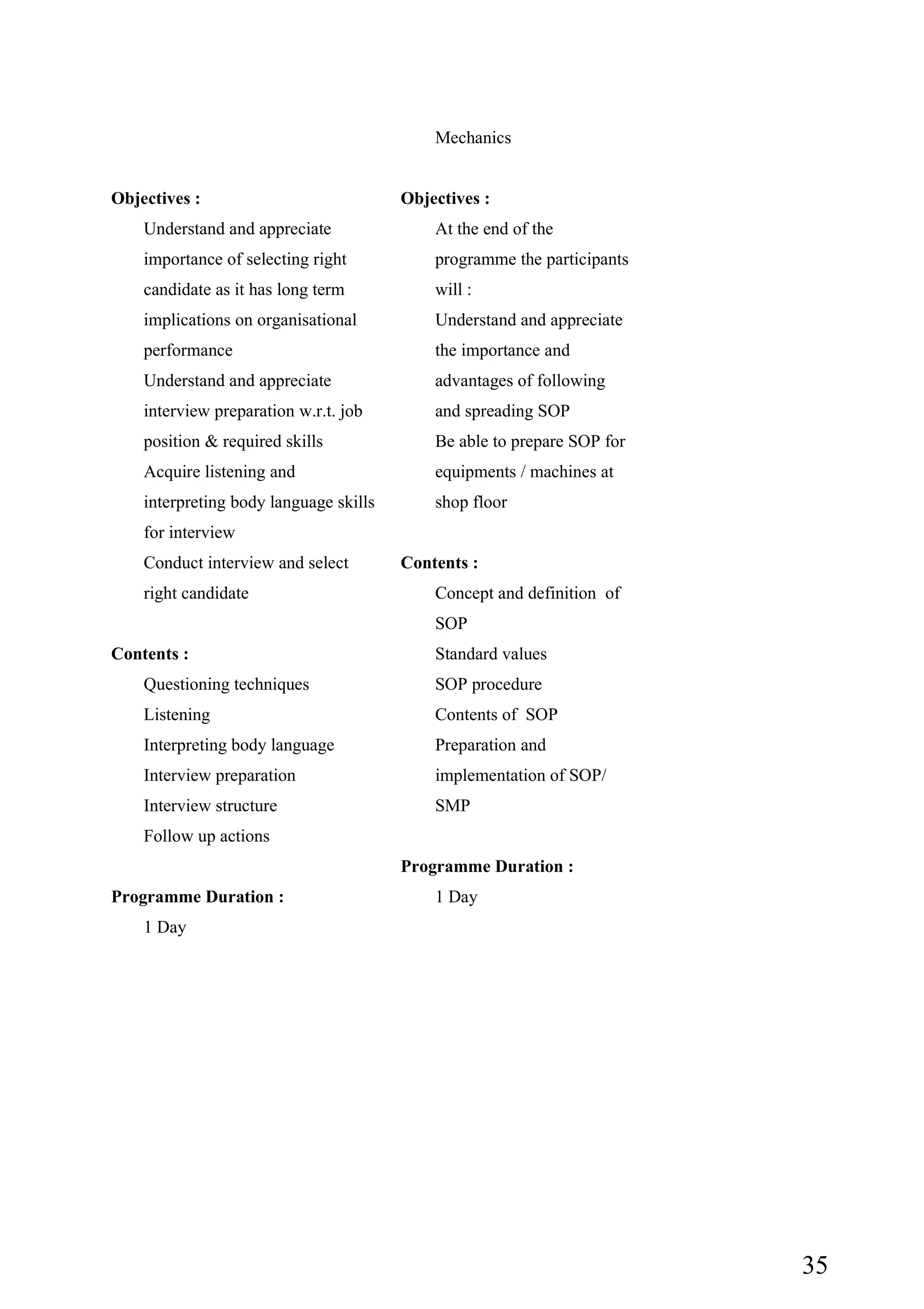 Hrdc Training Programme Details Booklet | DOC