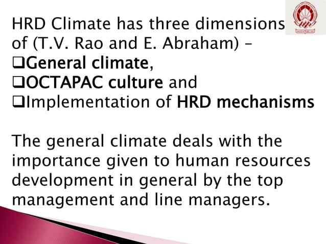 HRD culture & climate | PPT HRD culture & climate | PPT