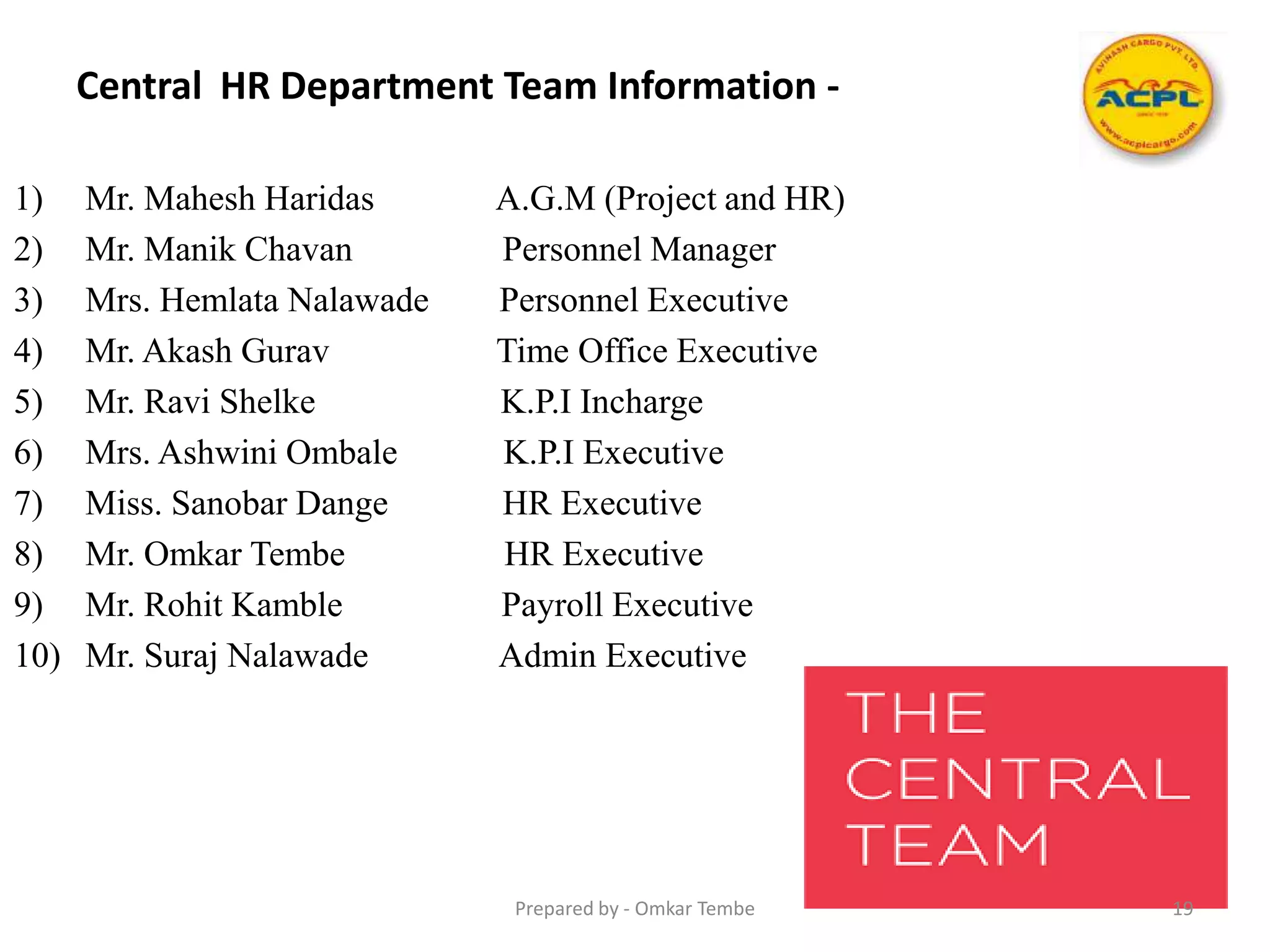 HR Department Induction | PPTX