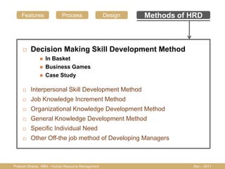 Hr development, methods and desig | PPTX