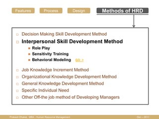 Hr development, methods and desig | PPTX