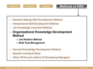 Hr development, methods and desig | PPTX