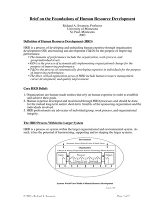 Hrd Foundation Brief(2003) | PDF